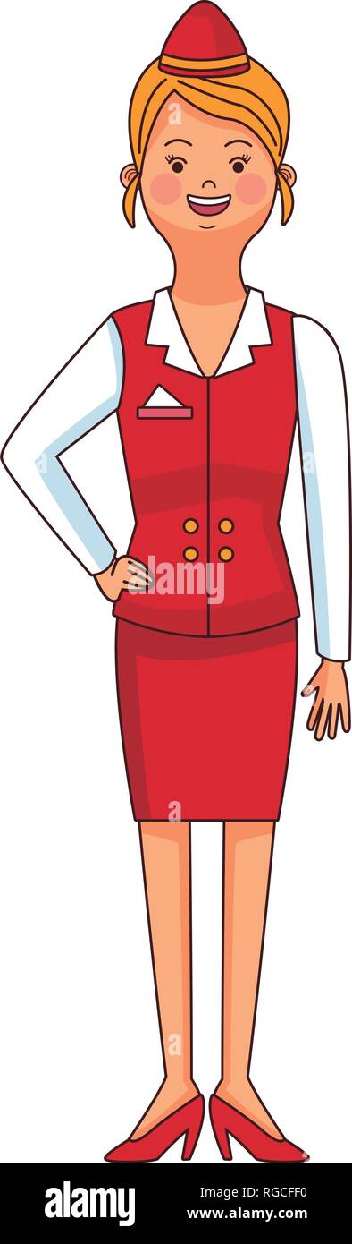 Stewardess cartoon Immagini Vettoriali Stock - Alamy