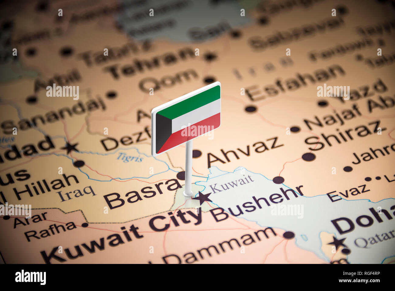 Mappa del paese del kuwait immagini e fotografie stock ad alta ...
