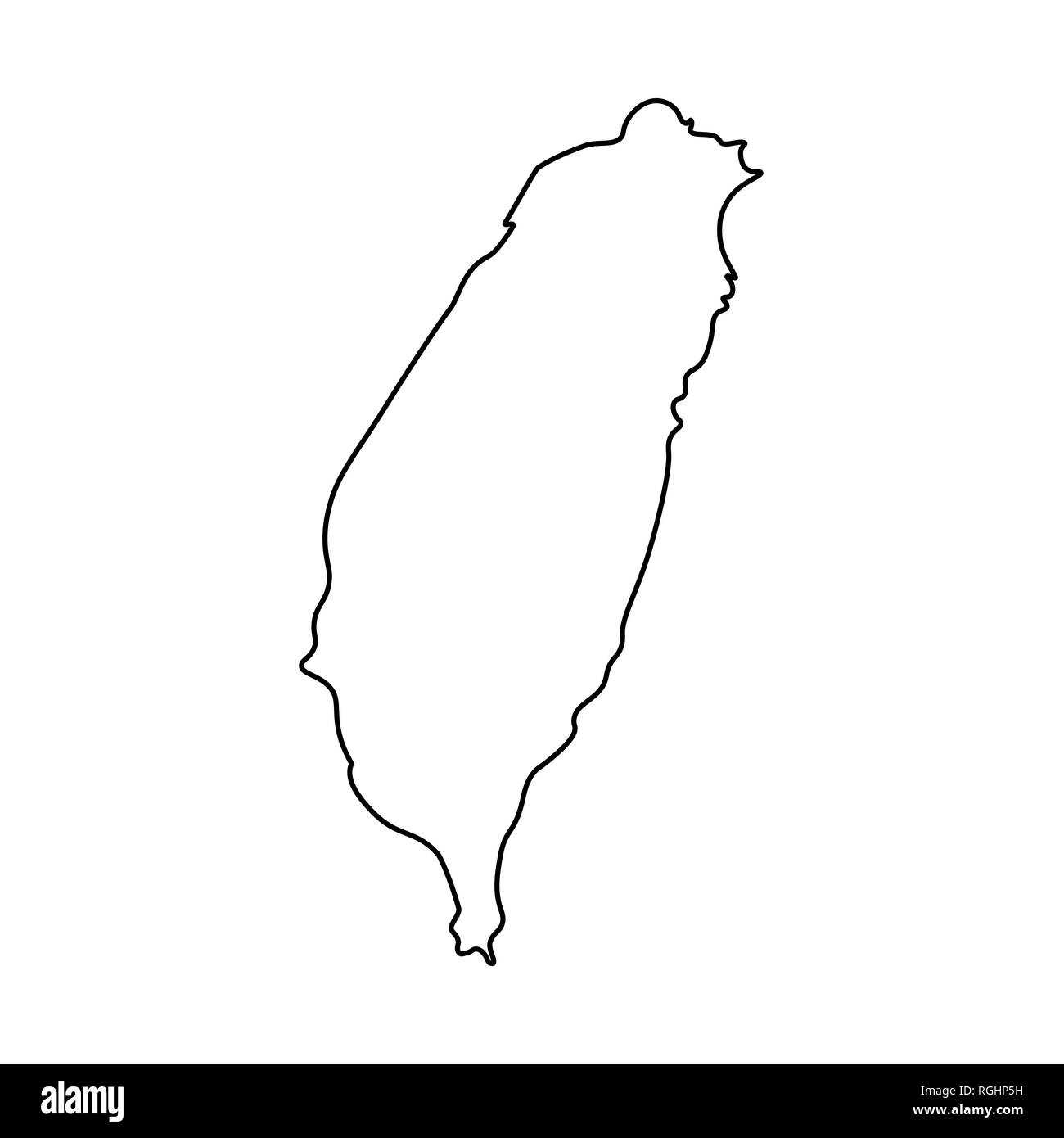 Mappa di Taiwan - contorno. Silhouette di Taiwan mappa immagine Foto ...