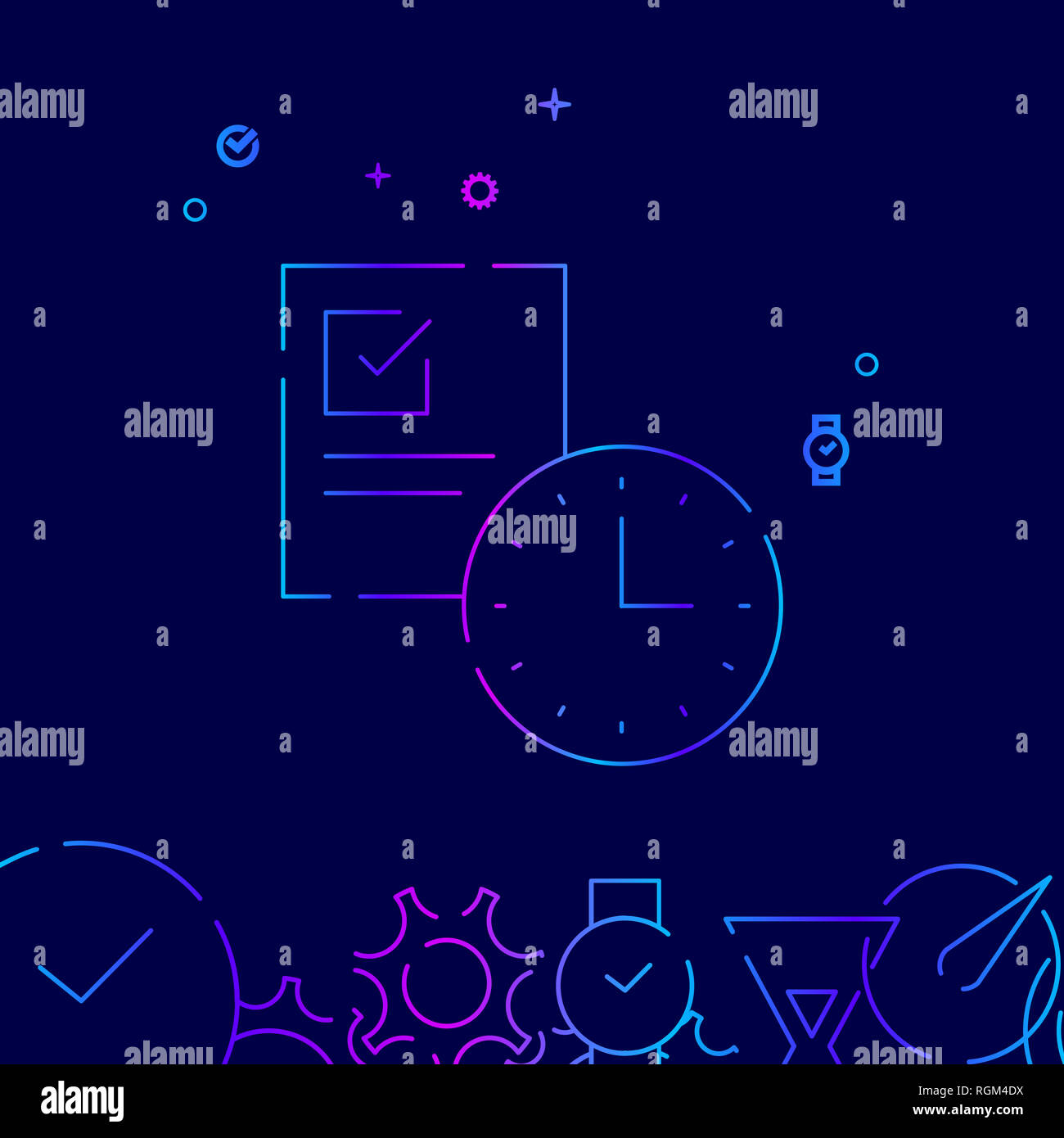 Pianificazione, lista Da fare Icona linea. Gestione del tempo simbolo ...