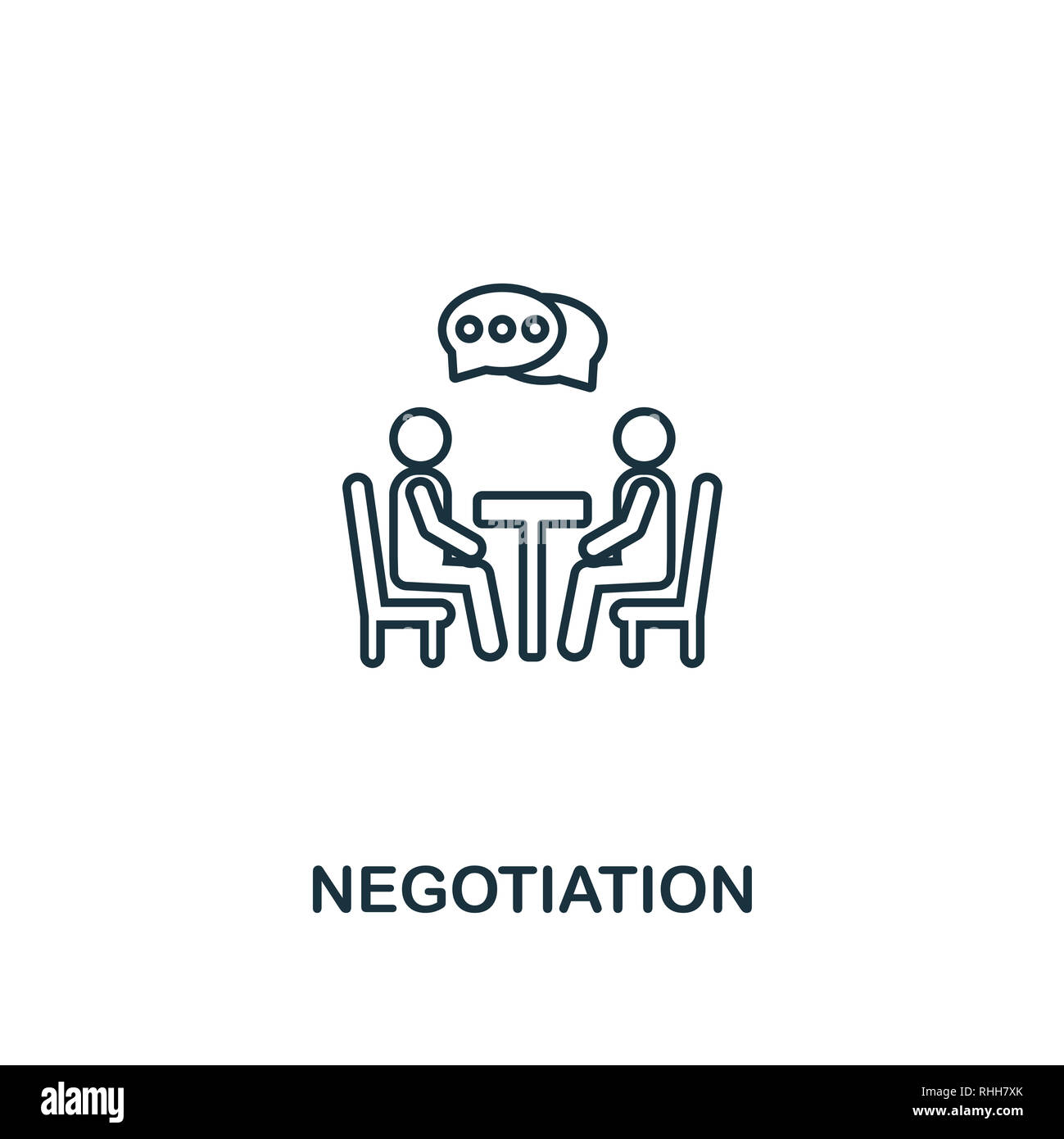 Icona di negoziazione. Profilo sottile creativeNegotiation dal design ...