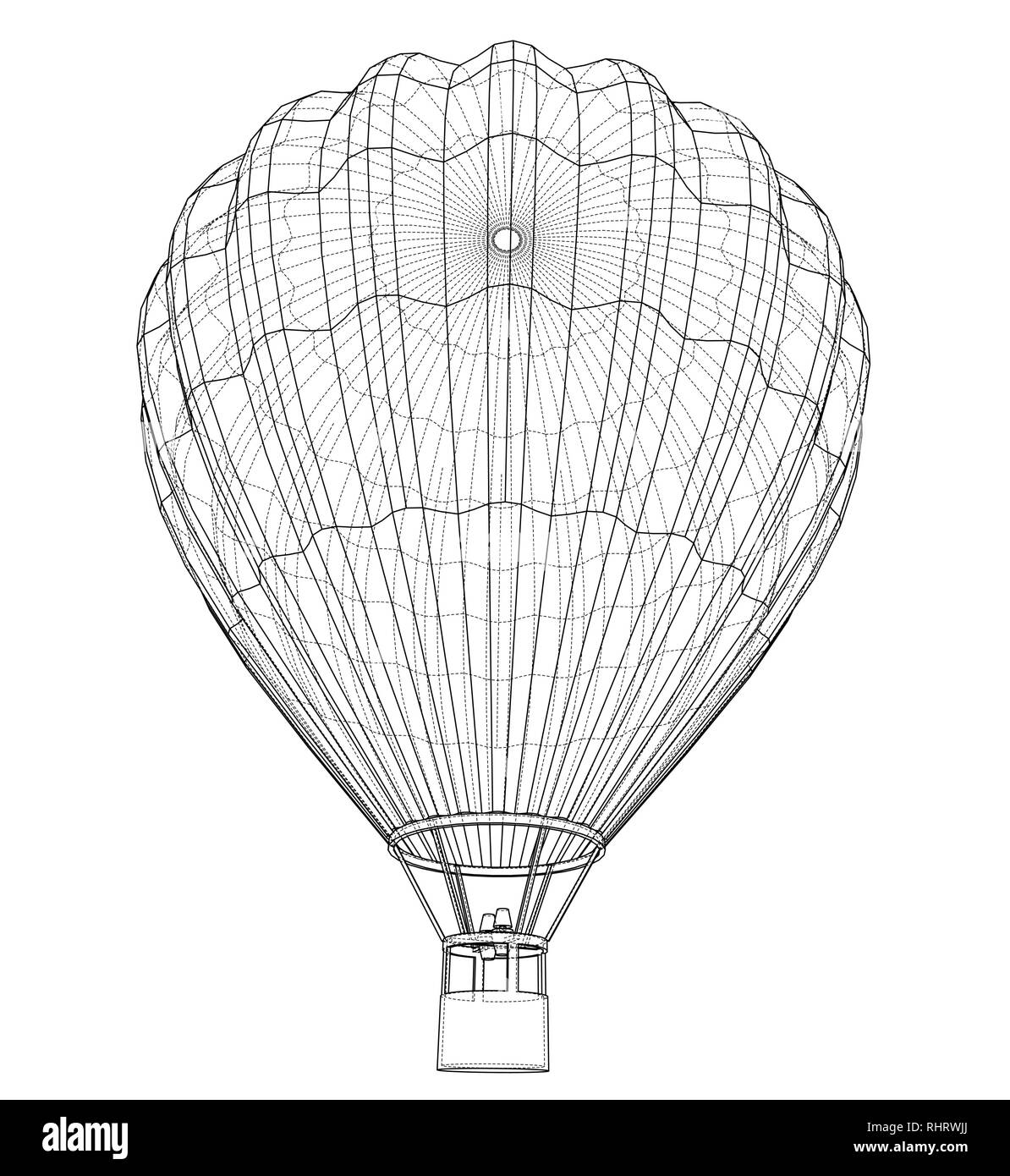 Disegno della linea mongolfiera Immagini Vettoriali Stock - Alamy