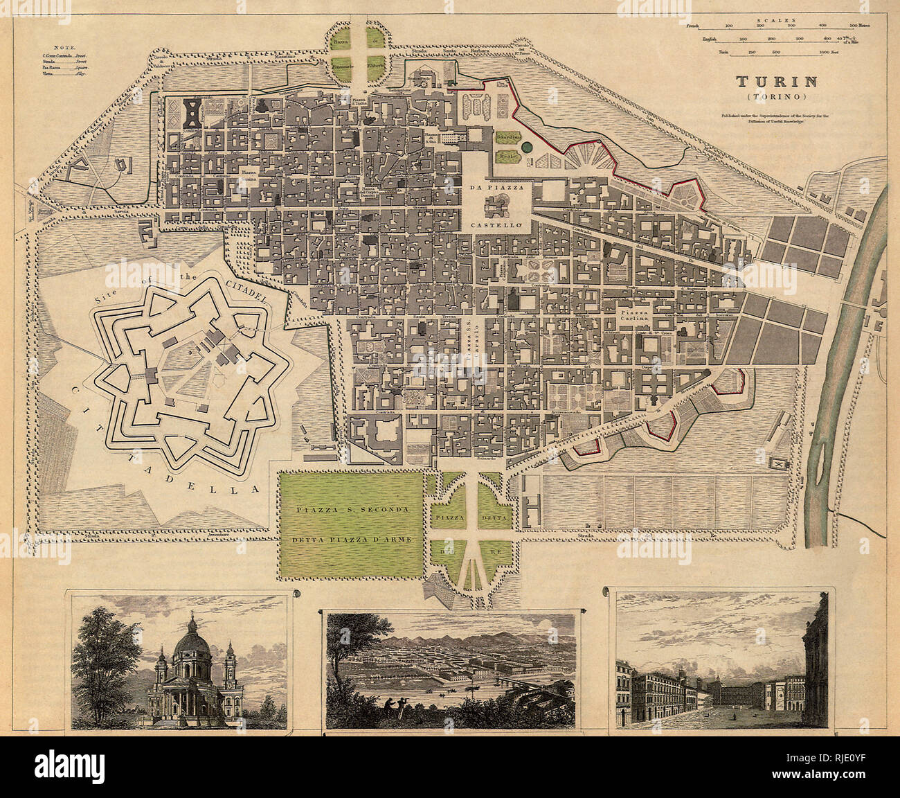 Vecchia mappa d'italia torino immagini e fotografie stock ad alta ...