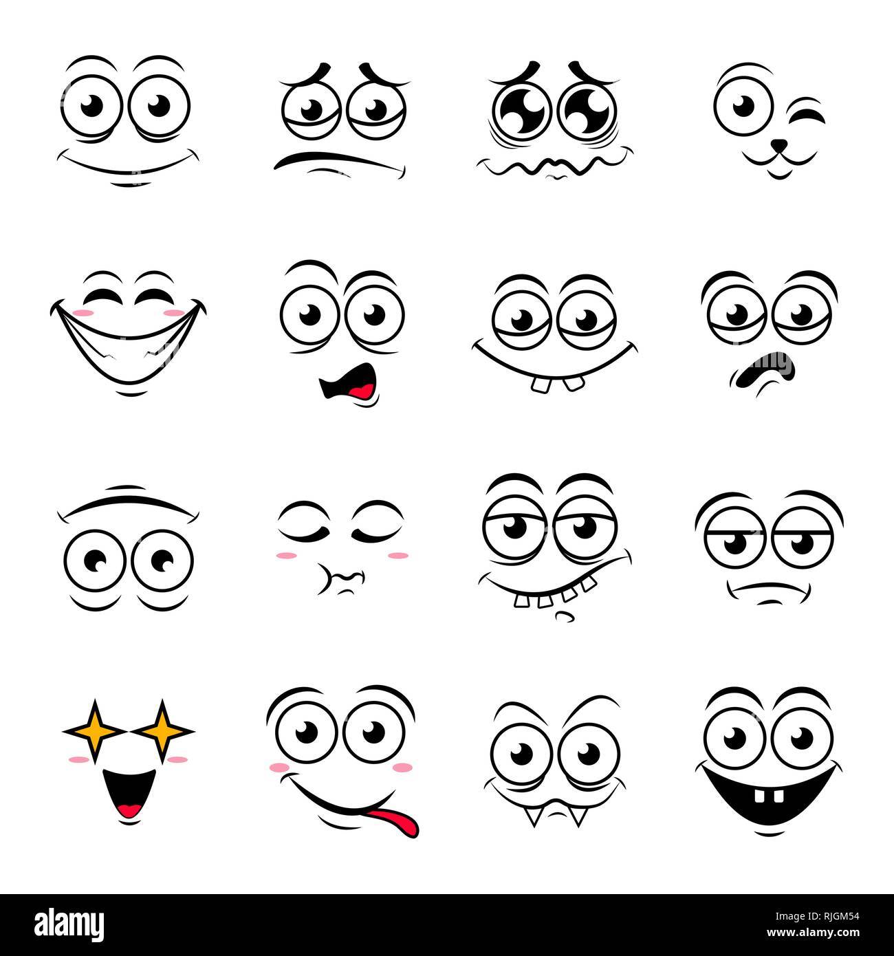 Smiley emoticon facial expression emotional Immagini Vettoriali Stock ...