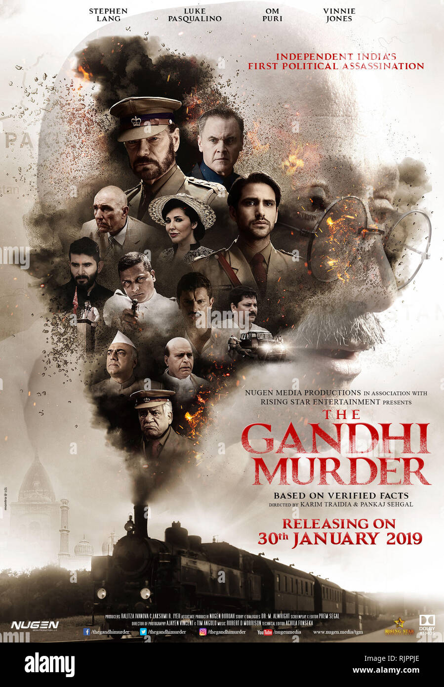 L omicidio di Gandhi, poster indiano, sfondo: Gesù Sans come Gandhi ...