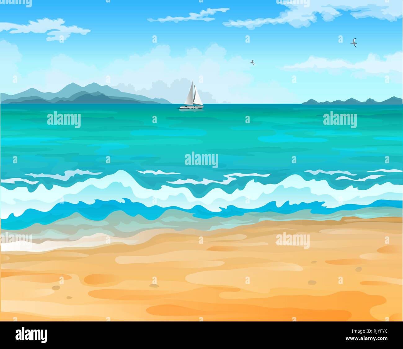 Turismo di sole e spiaggia Immagini Vettoriali Stock - Alamy