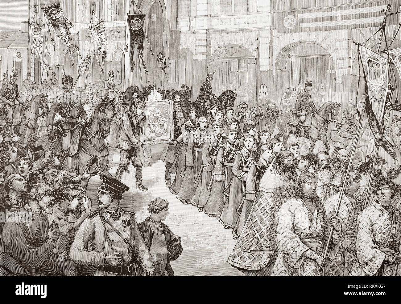 Il quinto pandemia di colera, 1881-1896. Una processione religiosa a ...