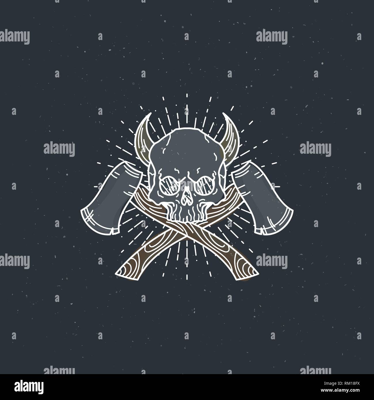 Illustrazione Vettoriale di colore grafico tatuaggio teschio umano con ...