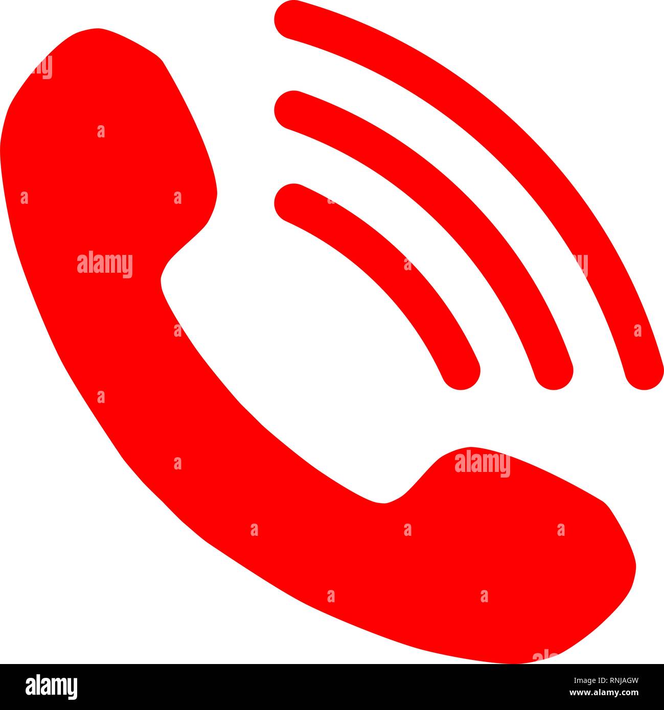 Telefono con onde icona simbolo - rosso semplice, isolato ...