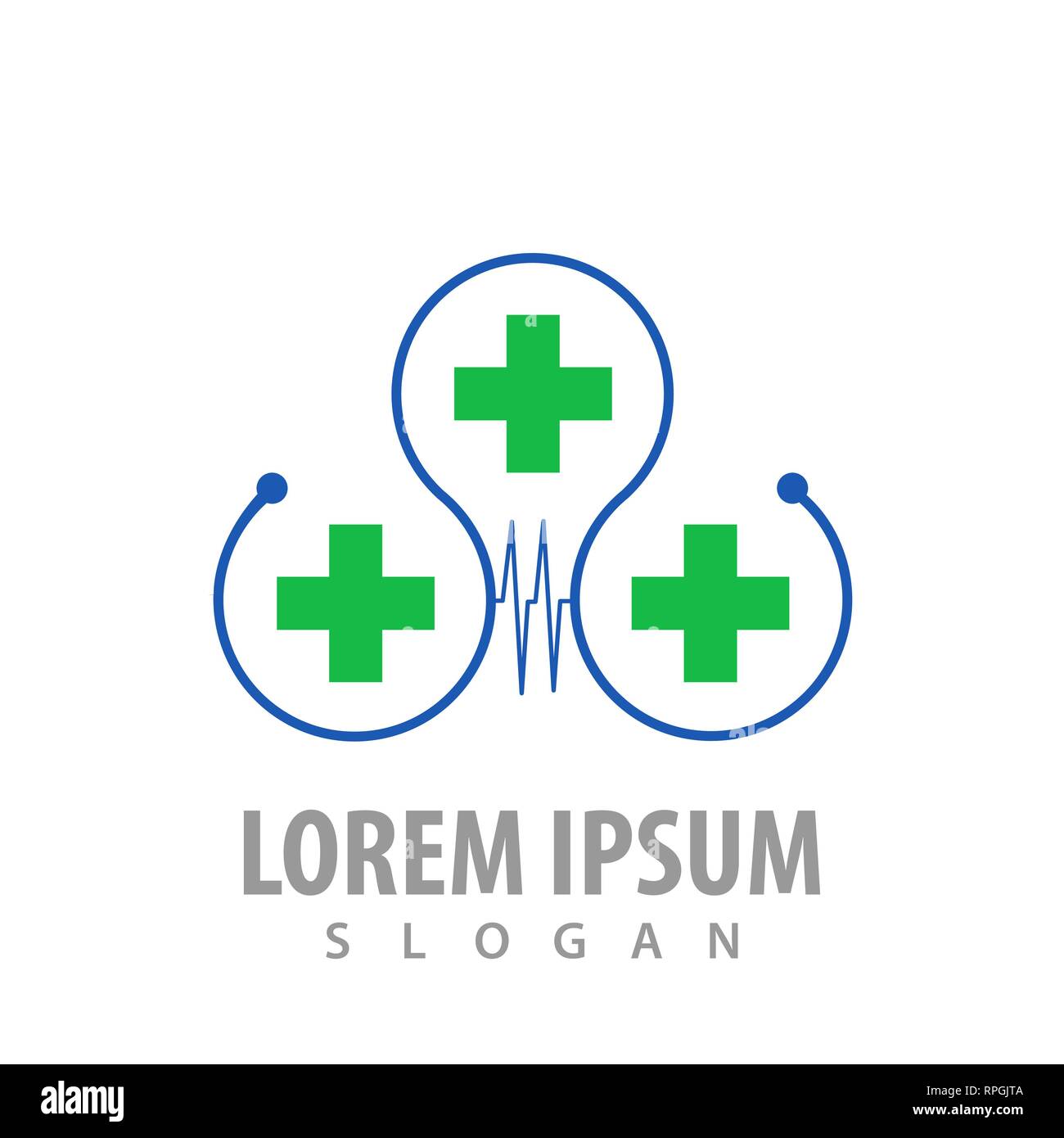 Croce logo heartbeat concept design. Simbolo grafico elemento di ...