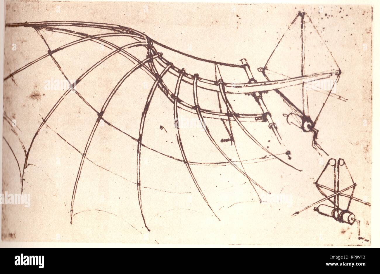 DESIGN PER ALI DI MACCHINE VOLANTI. LEONARDO DA VINCI Foto stock - Alamy