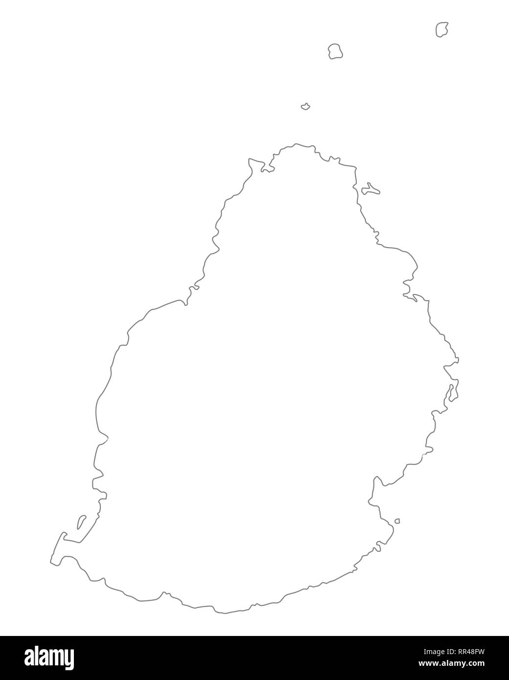 Mappa di mauritius Foto e Immagini Stock in Bianco e Nero - Alamy