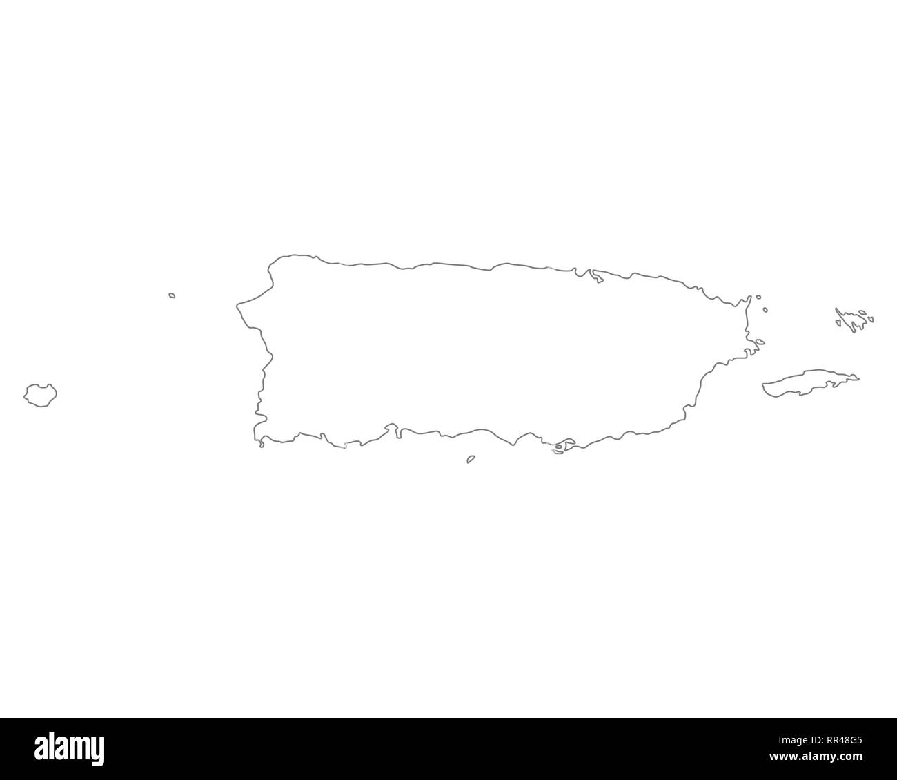 Mappa di porto rico Foto e Immagini Stock in Bianco e Nero - Alamy