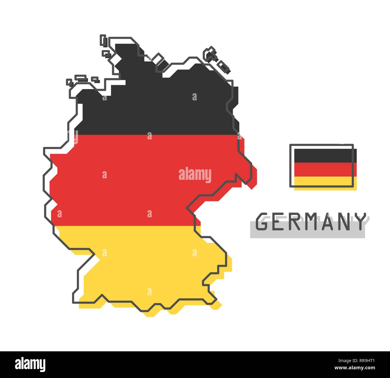 Mappa geografica germania Immagini Vettoriali Stock - Alamy