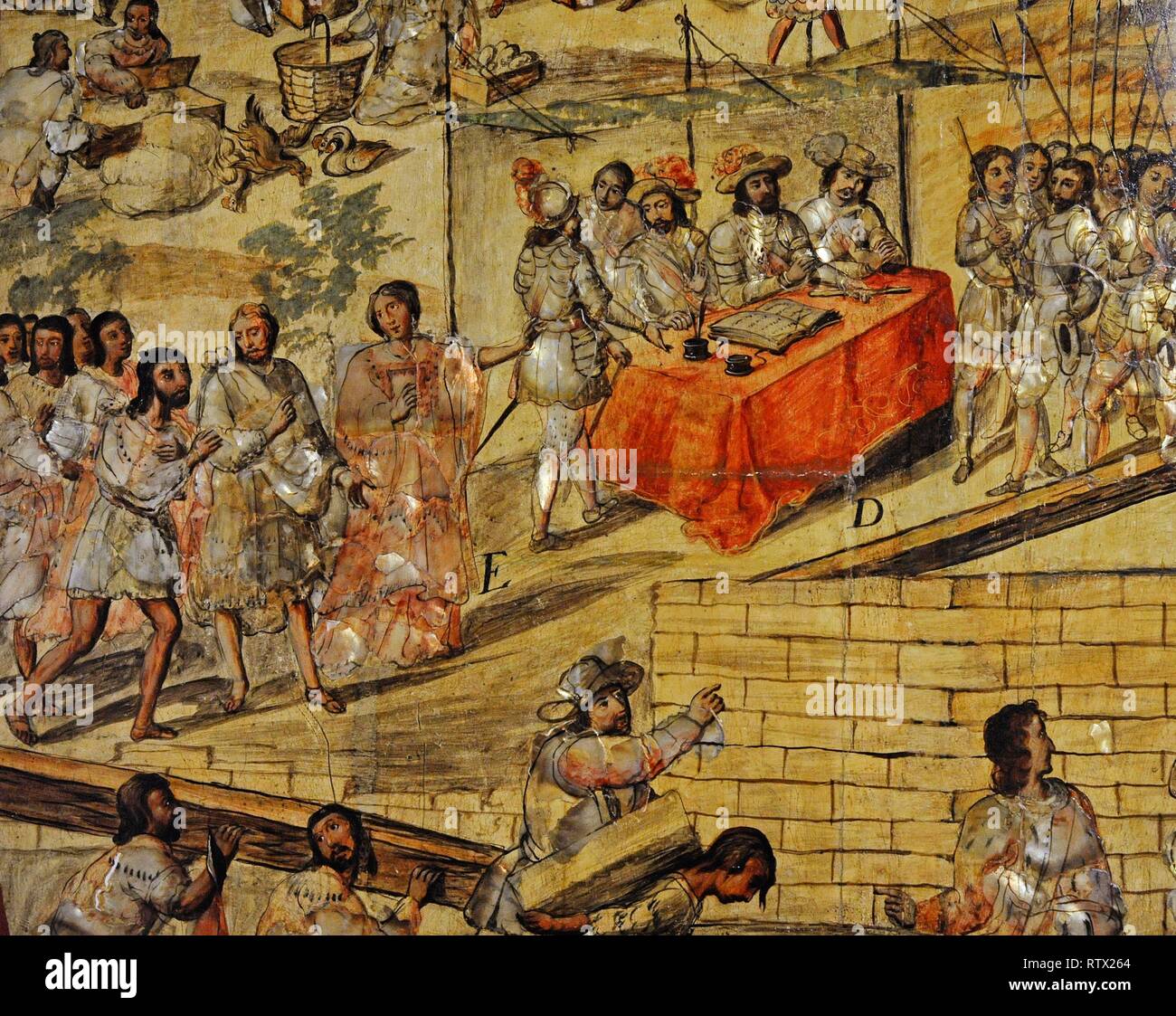 Título. Conquista de México (1519-1521). Detalle. Escenas: Doña Marina ...