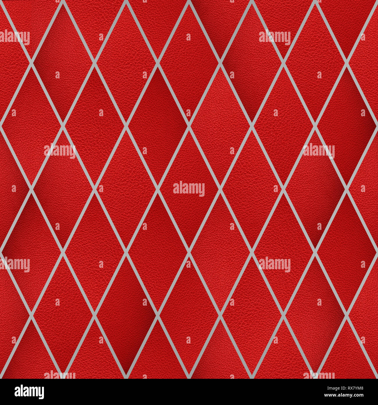 Pelle di colore rosso a rombo, Seamless texture di sfondo background ...