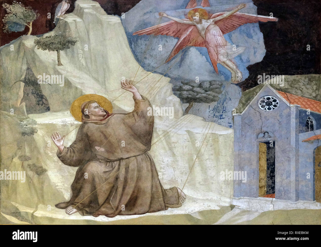 San Francesco riceve le stimmate, affresco di Giotto nella Cappella ...