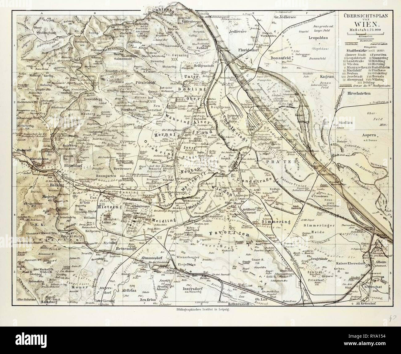 Mappa di Vienna Austria 1899 Foto stock - Alamy