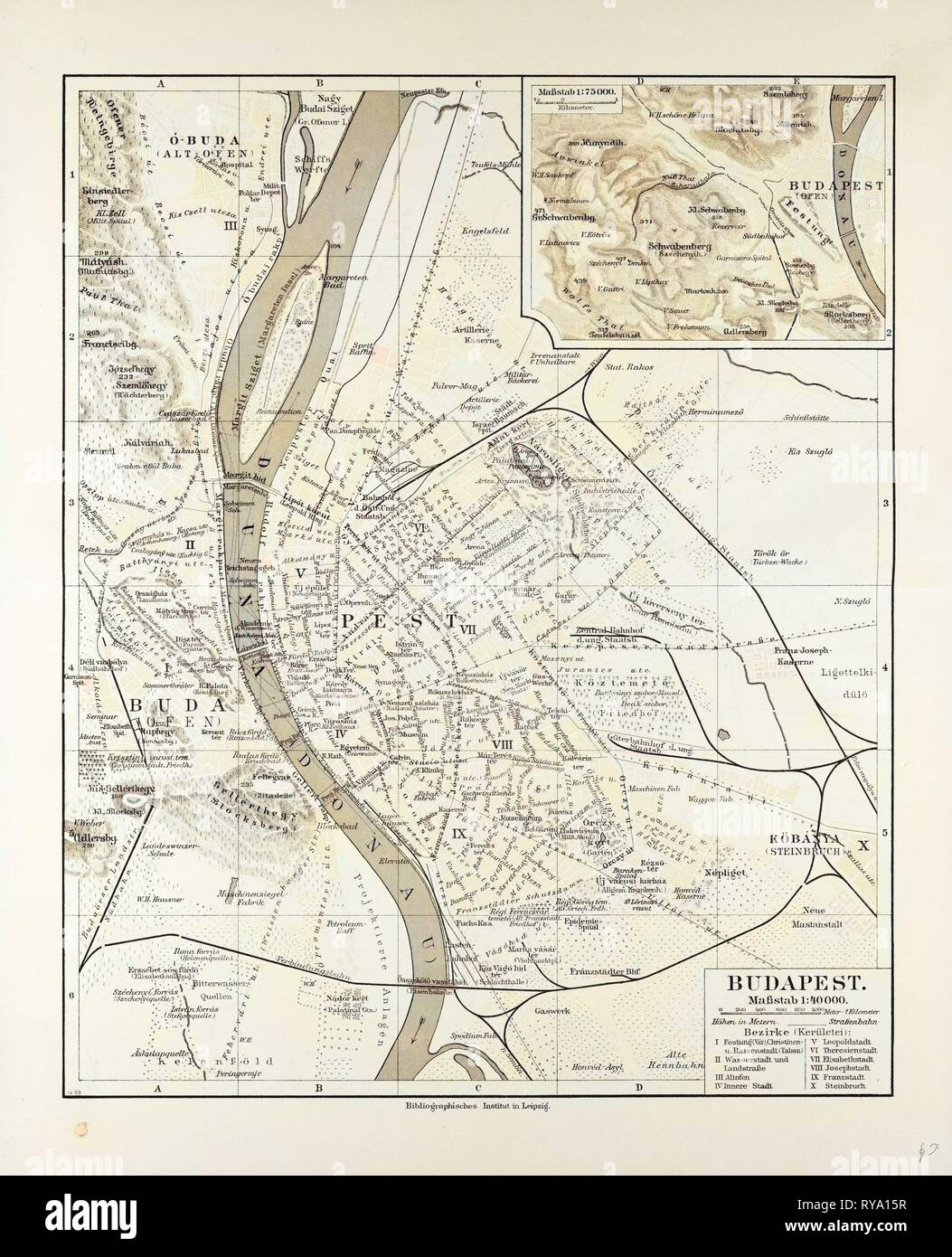 Mappa d'epoca di budapest immagini e fotografie stock ad alta ...