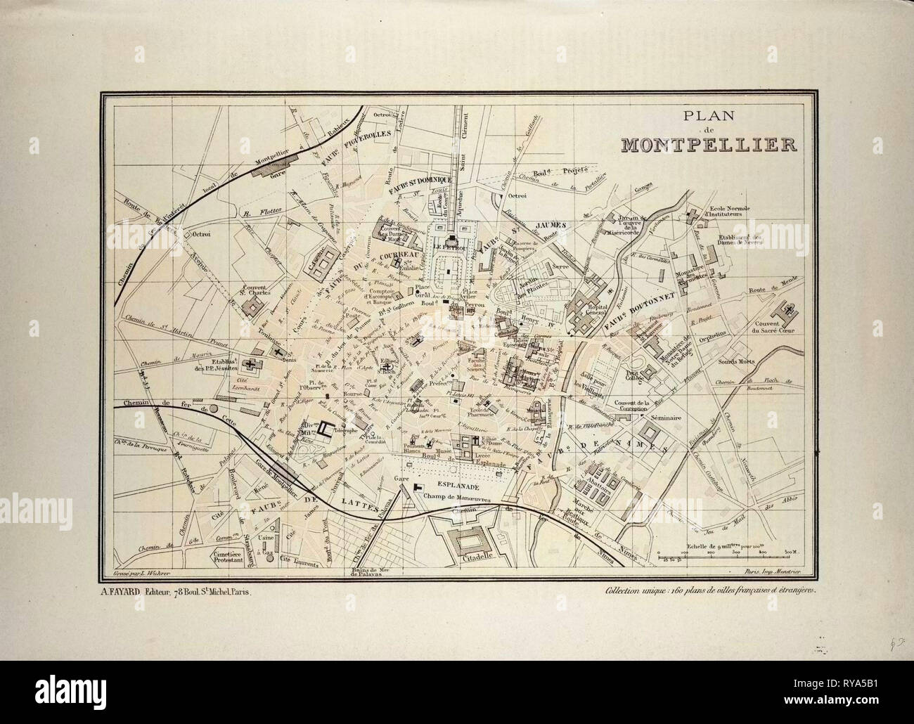 Mappa di Montpellier Francia Foto stock - Alamy