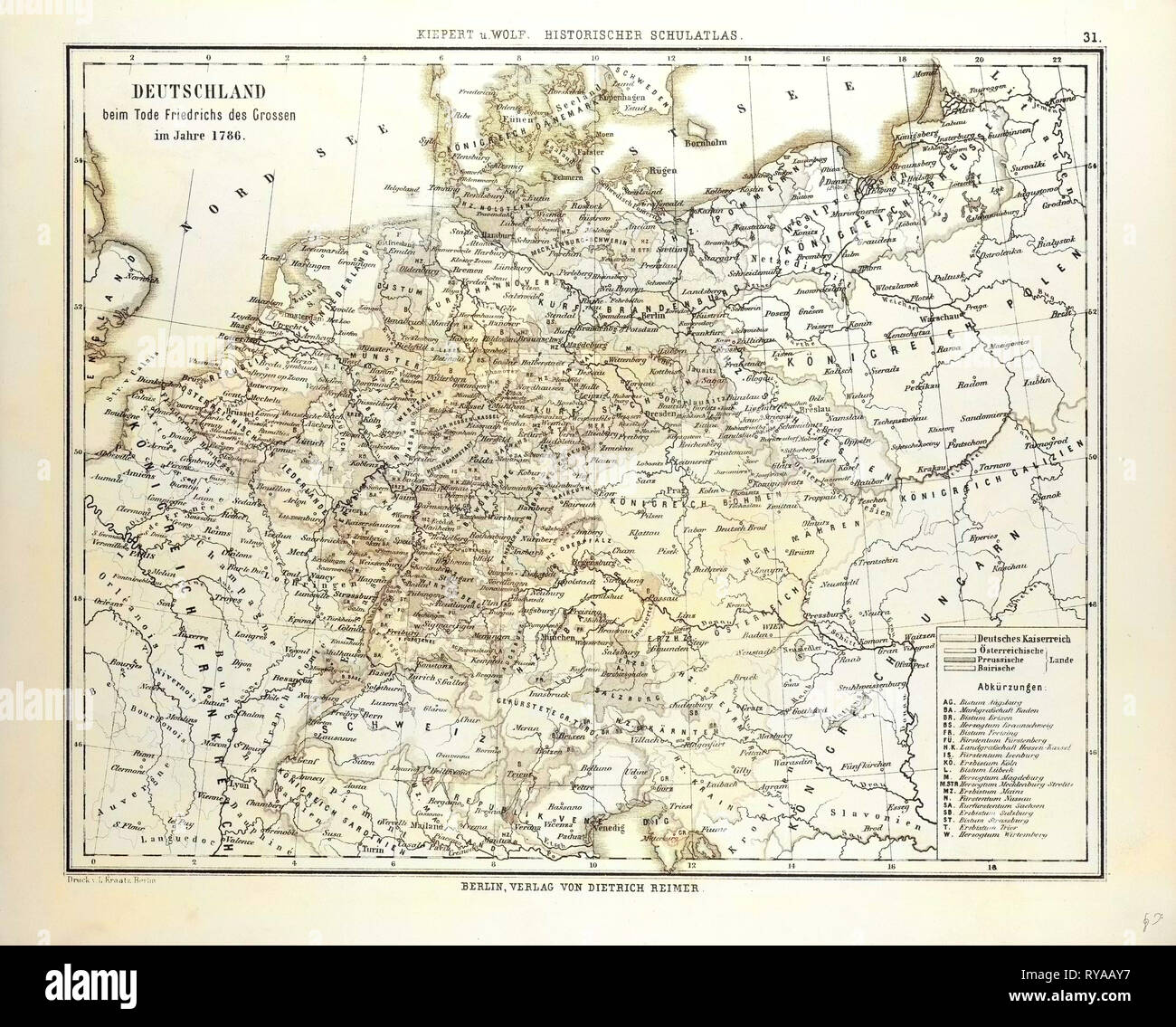 Mappa della germania vintage immagini e fotografie stock ad alta ...