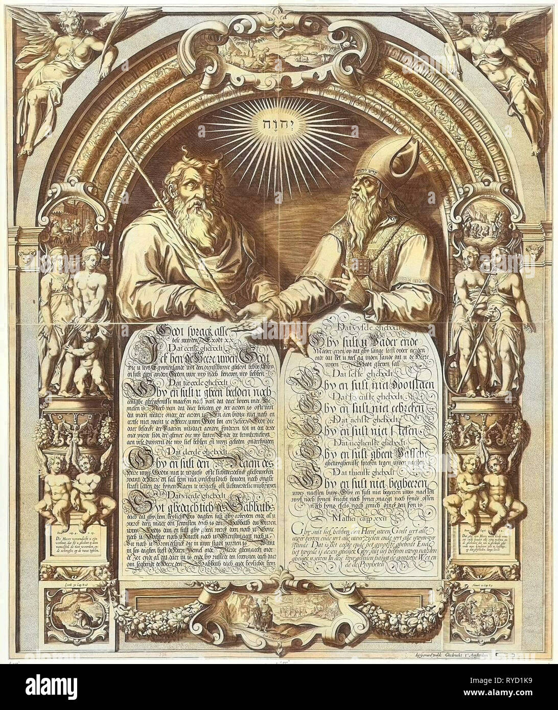 Moses receiving the ten commandments immagini e fotografie stock ad ...