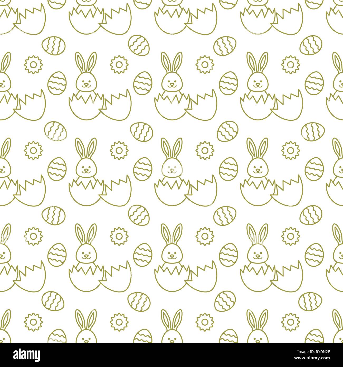 Seamless pattern con il coniglietto di pasqua guardando fuori di un ...