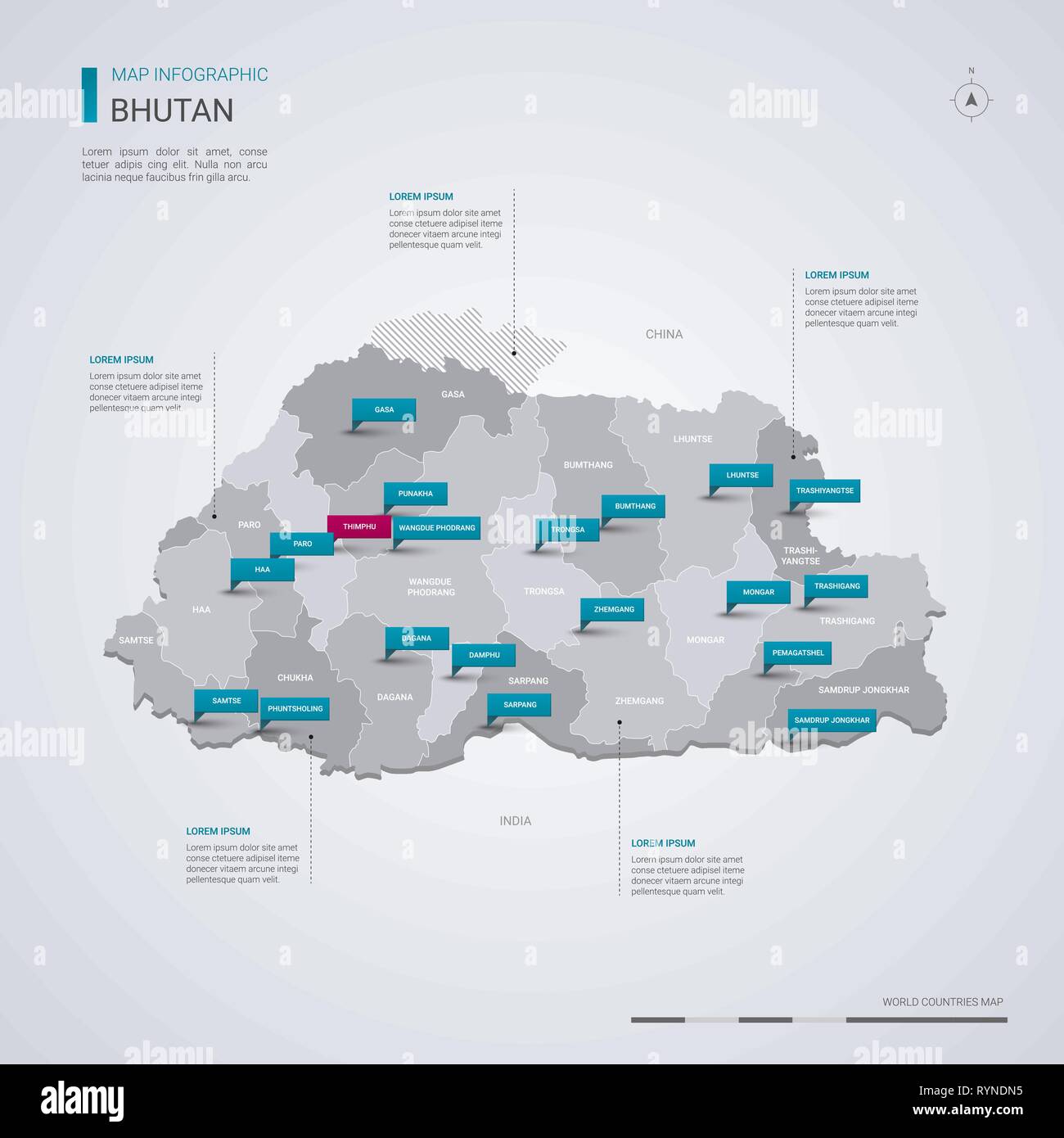 Perno mappa bhutan immagini e fotografie stock ad alta risoluzione - Alamy