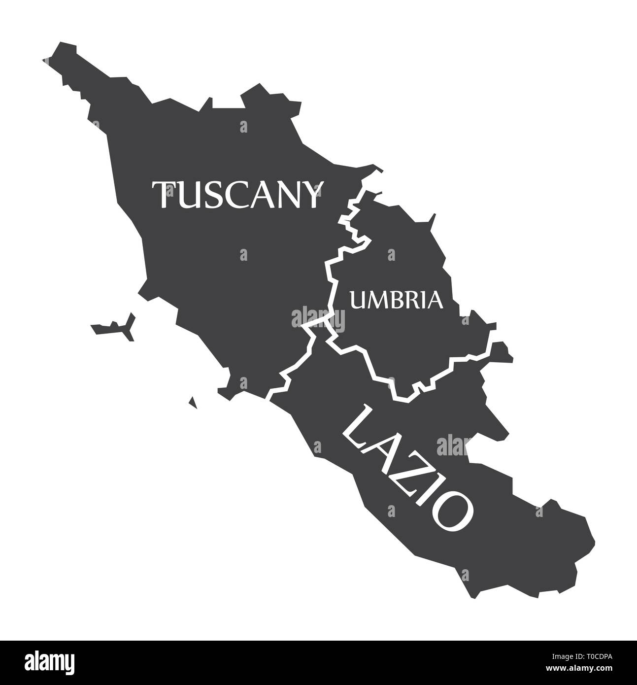 Mappa della regione toscana immagini e fotografie stock ad alta ...