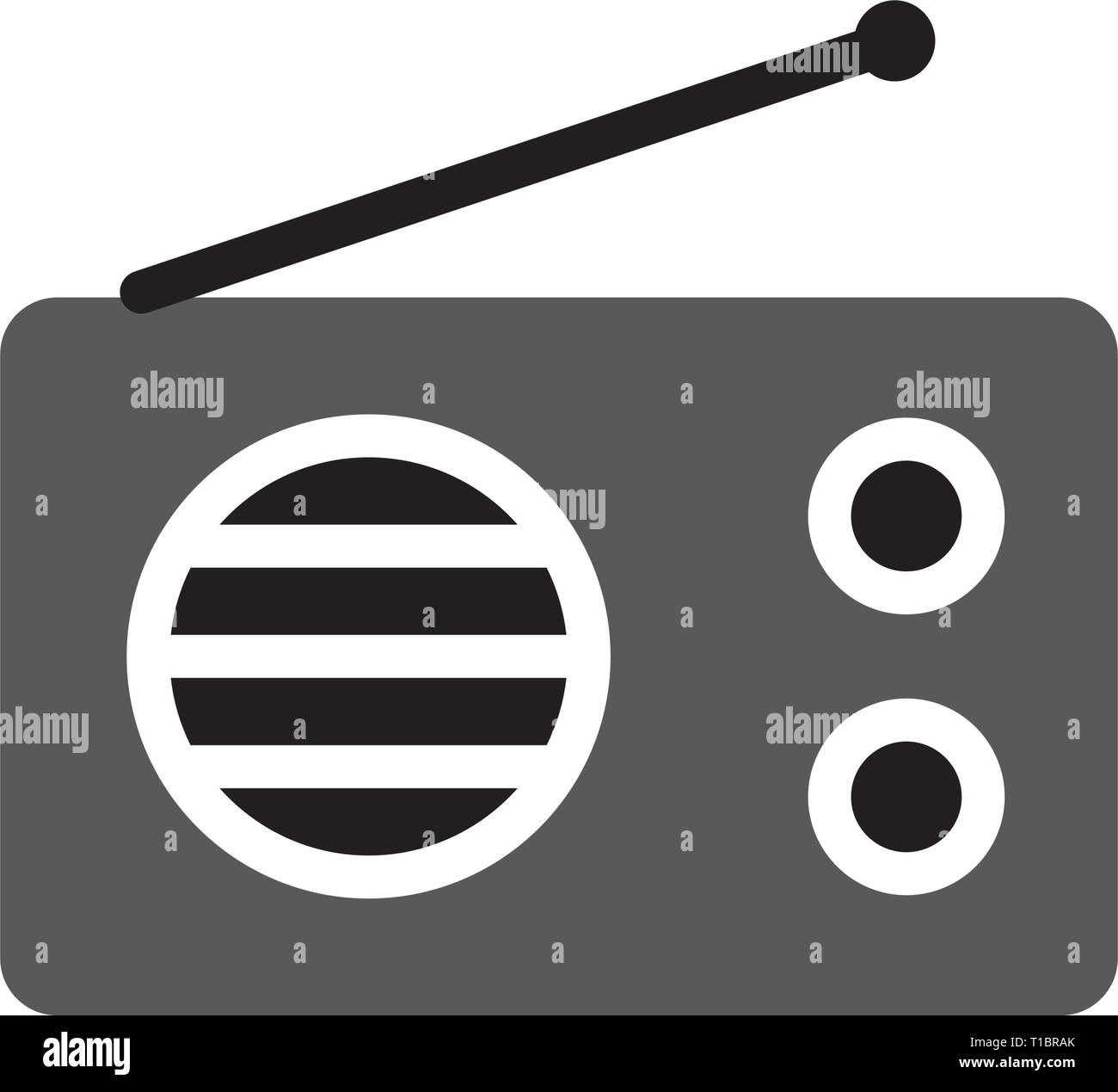 Retro radio icon silhouette Immagini Vettoriali Stock - Alamy