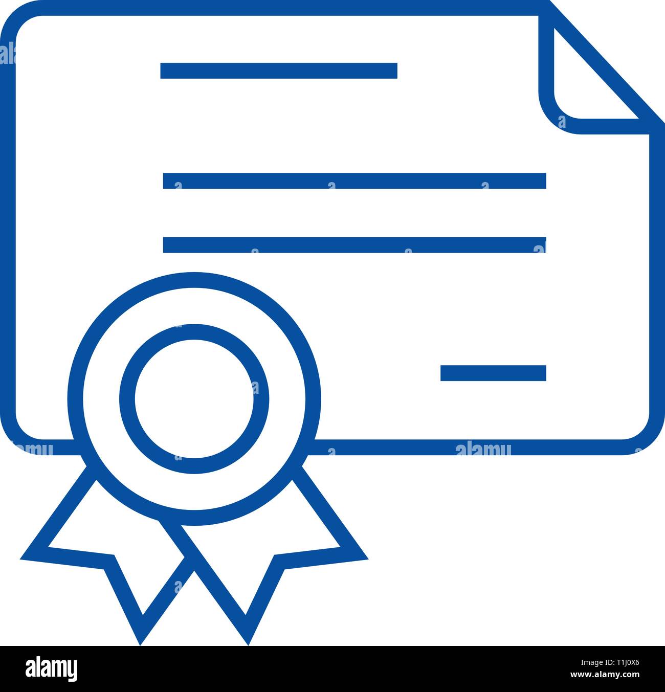 Certificato di diploma,icona linea concept. Certificato di diploma ...