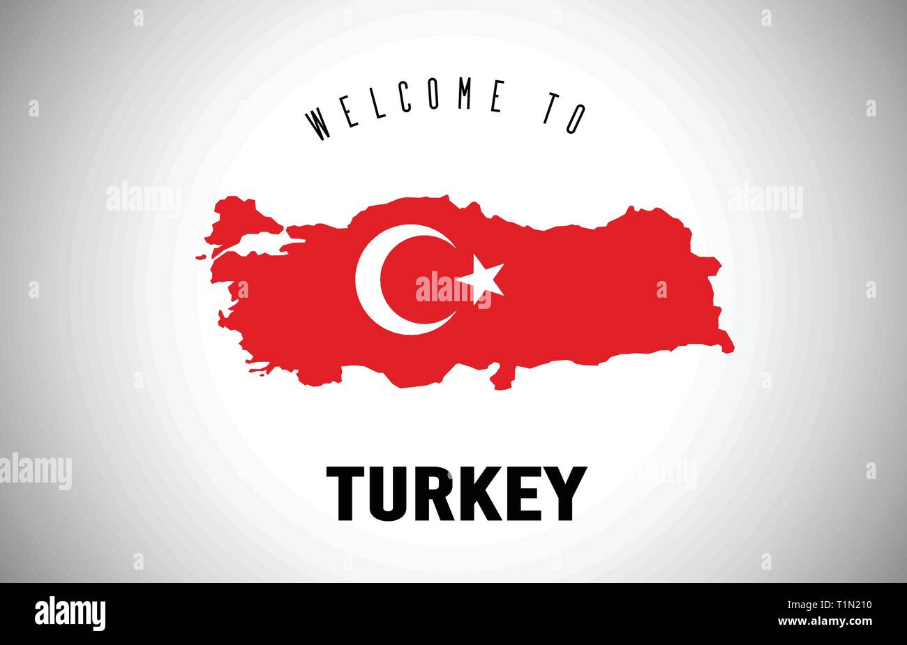 La Turchia Benvenuti al testo e bandiera del paese all'interno di ...