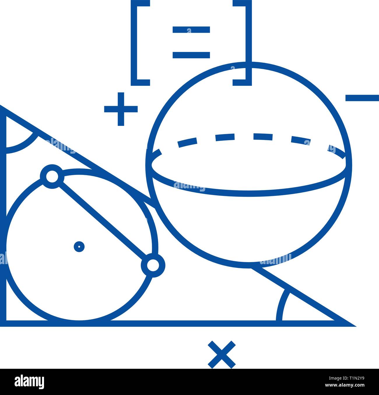 Geometria icona linea concept. Geometria piatto simbolo del vettore ...