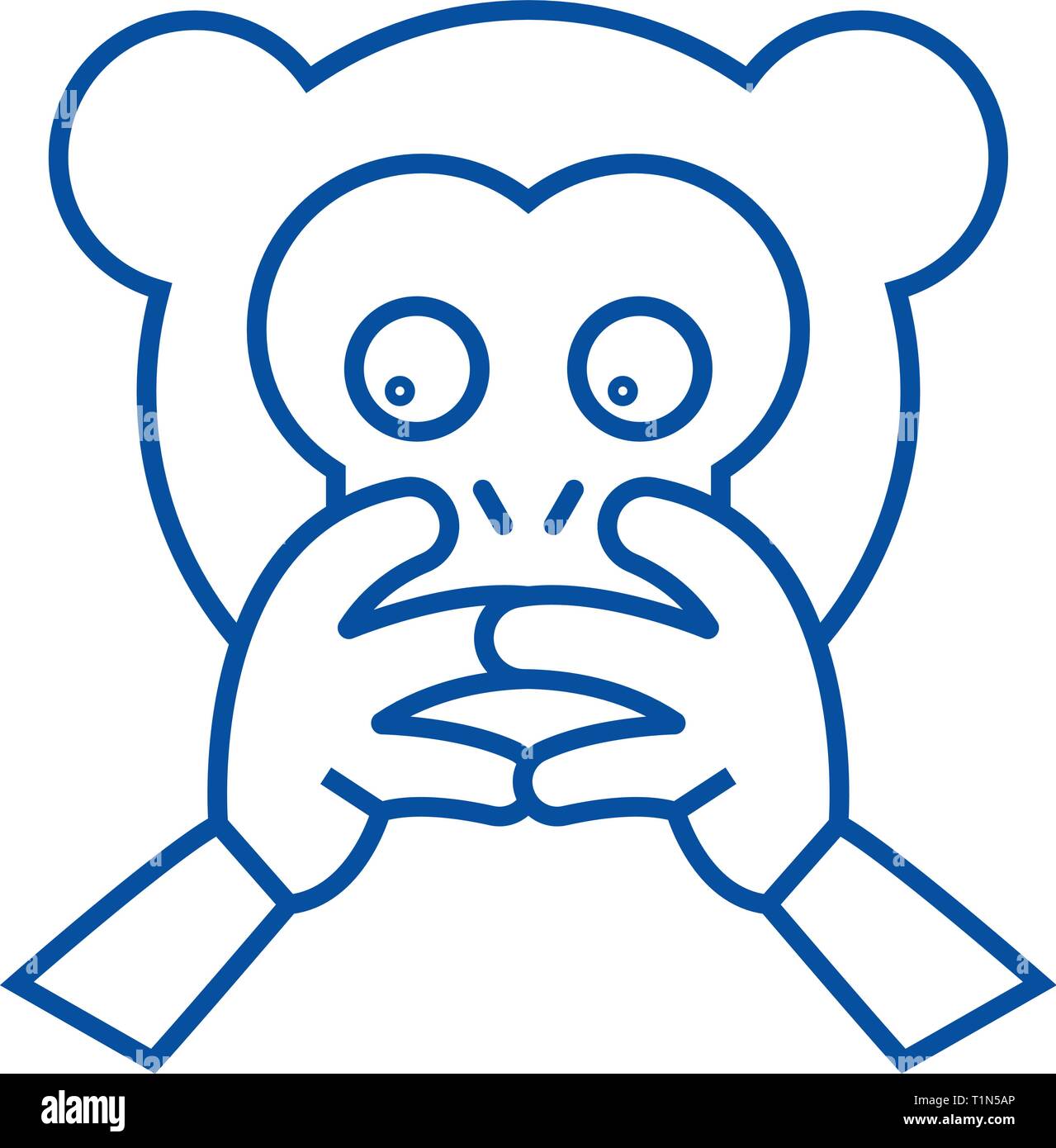 Non sento gli Emoji icona linea concept. Non sento gli Emoji piatto ...