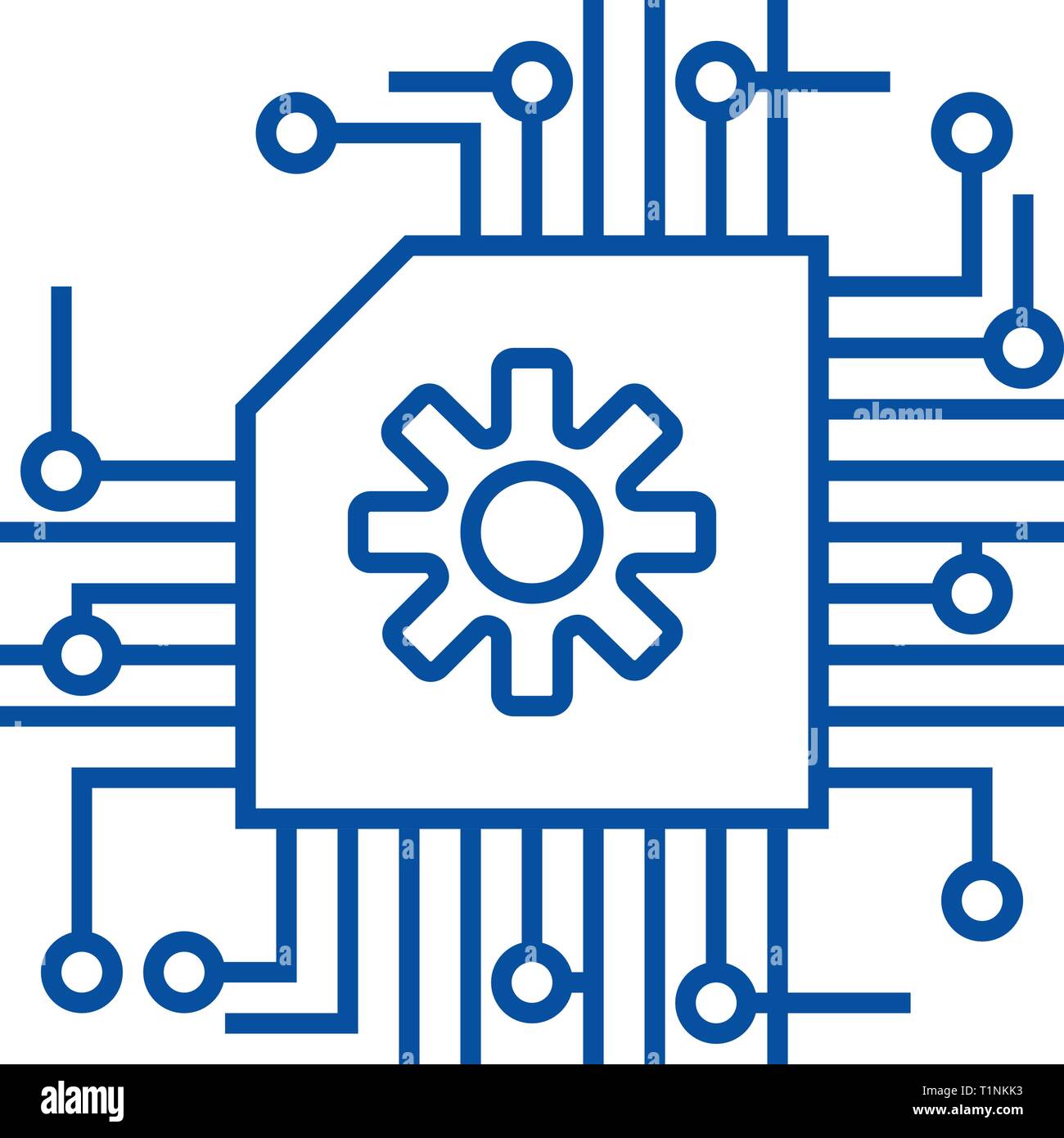 Schema di micro,AI,l'intelligenza artificiale icona linea concept ...
