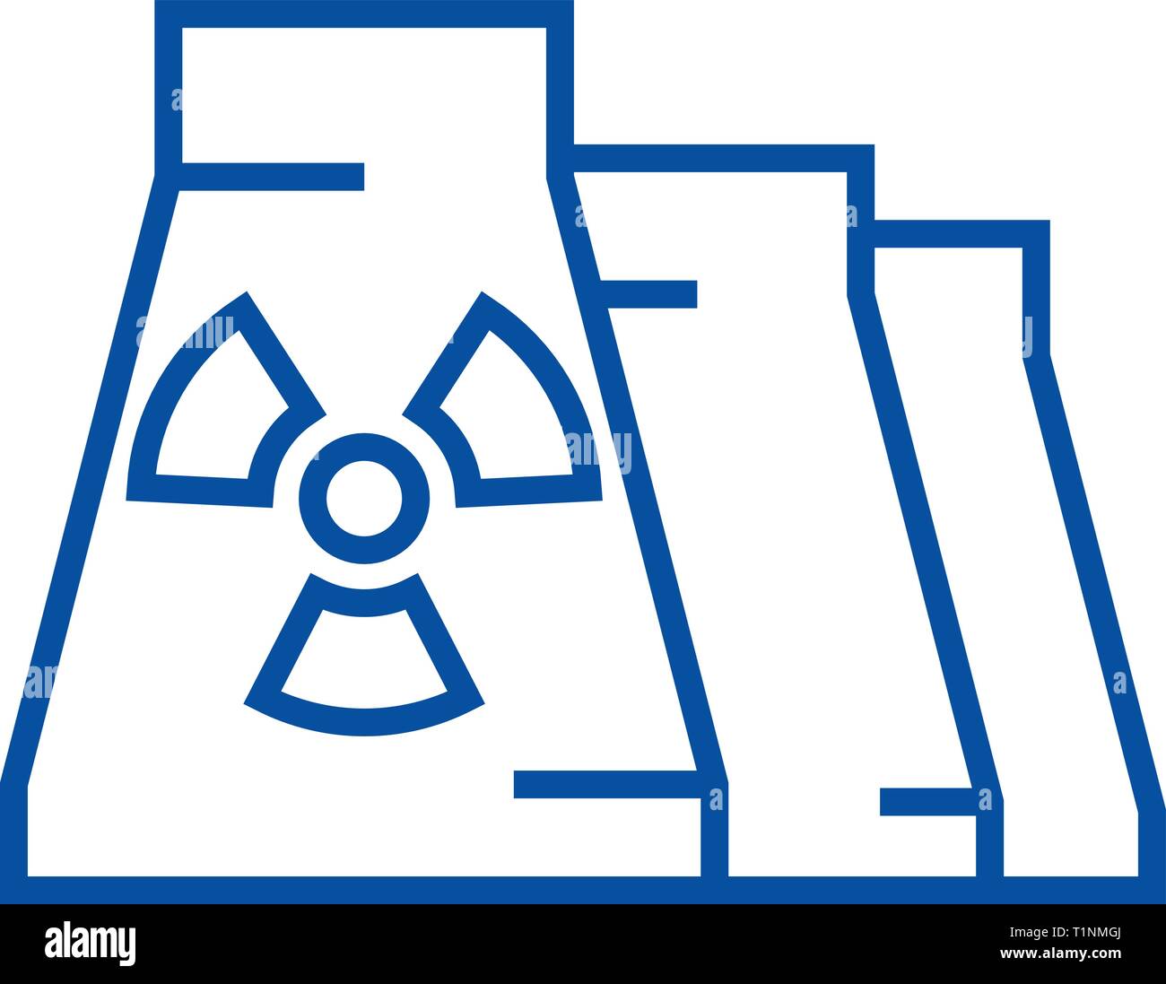 Impianto nucleare icona linea concept. Impianto nucleare piatto simbolo ...