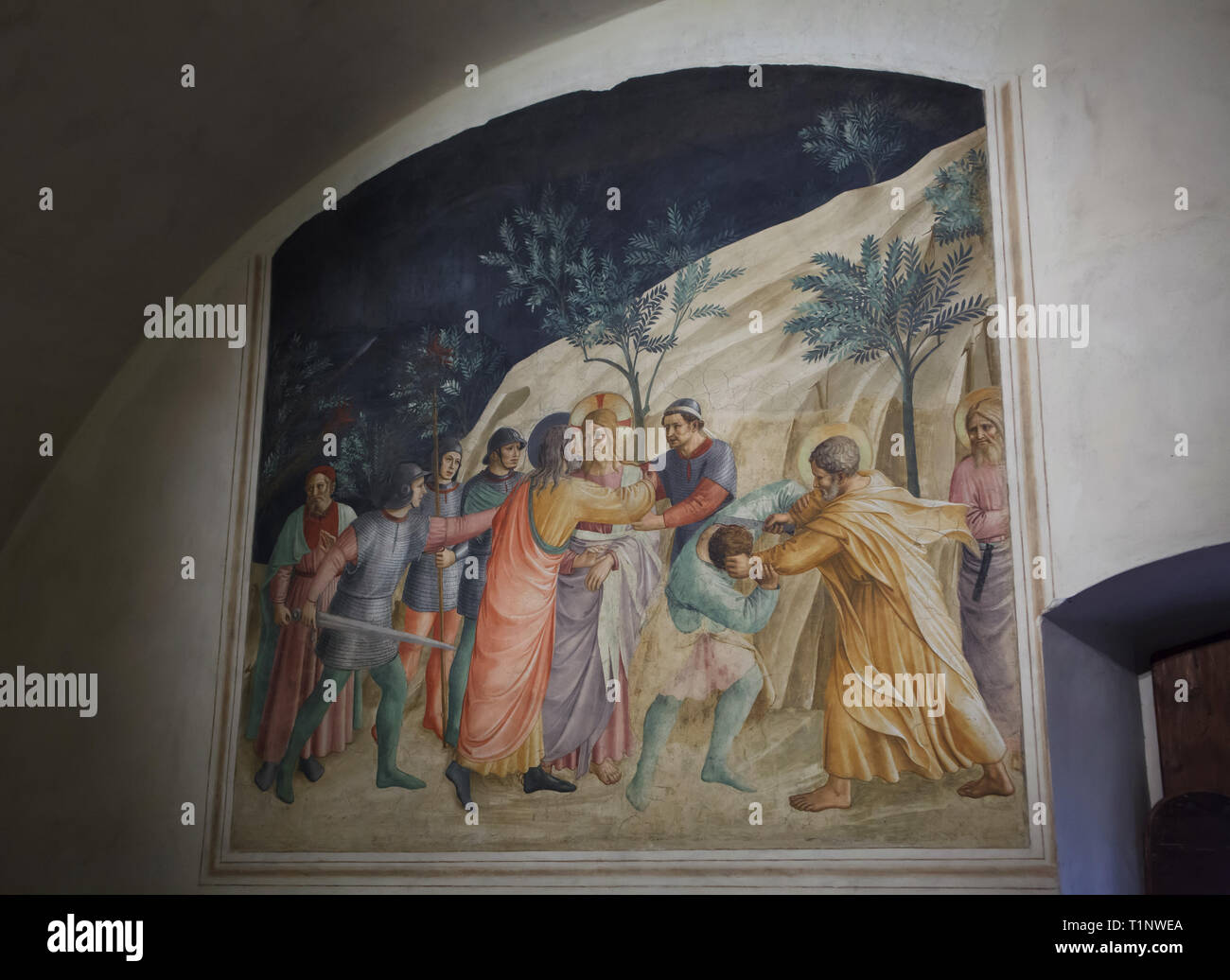 Affresco 'Il Bacio di Giuda Iscariota e arresto di Gesù' dall'Italiano ...