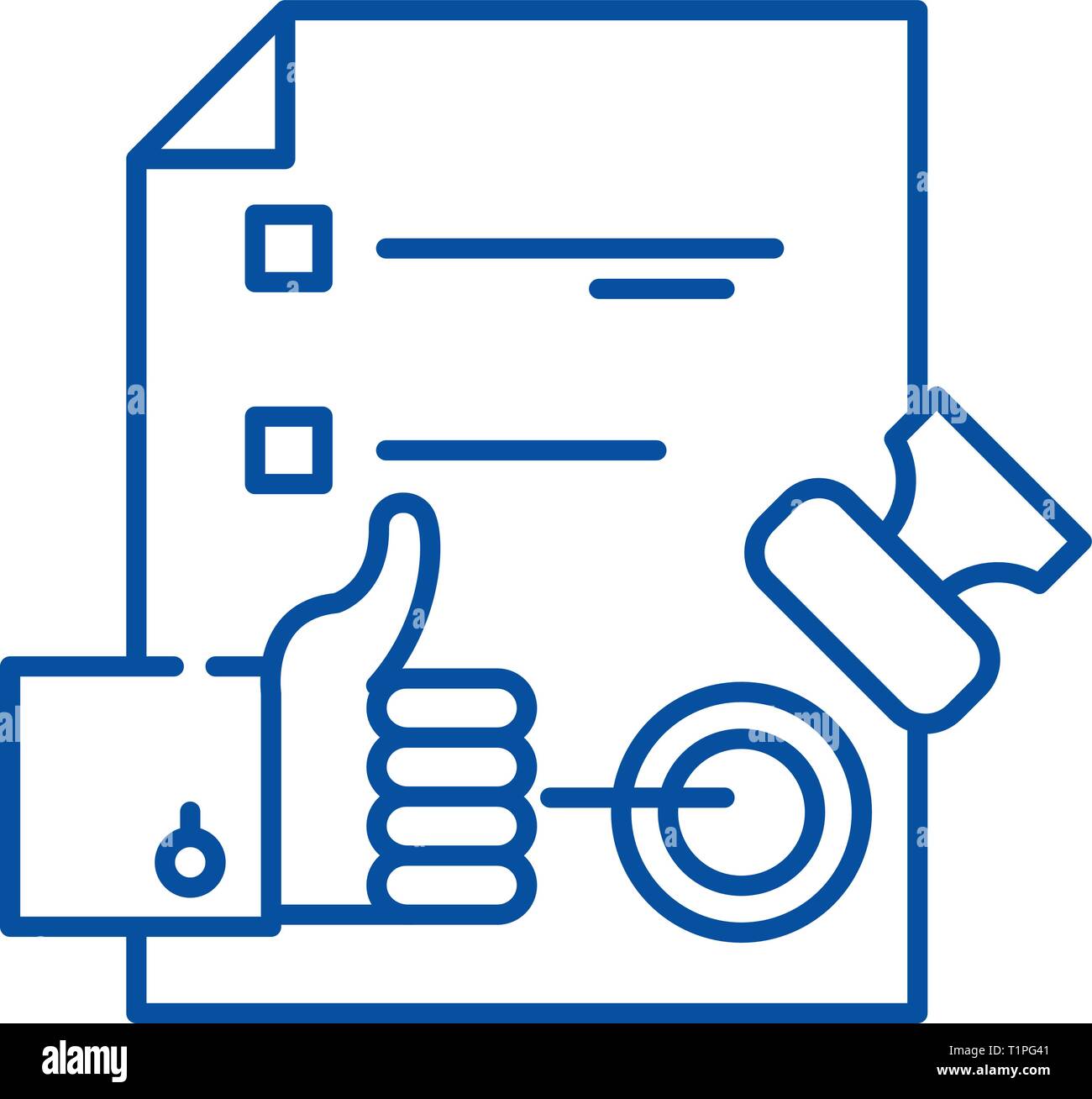 Il sistema di controllo della qualità icona linea concept. Il sistema ...