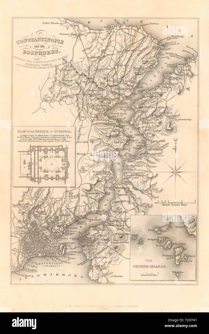 Mappa vintage del bosforo immagini e fotografie stock ad alta ...