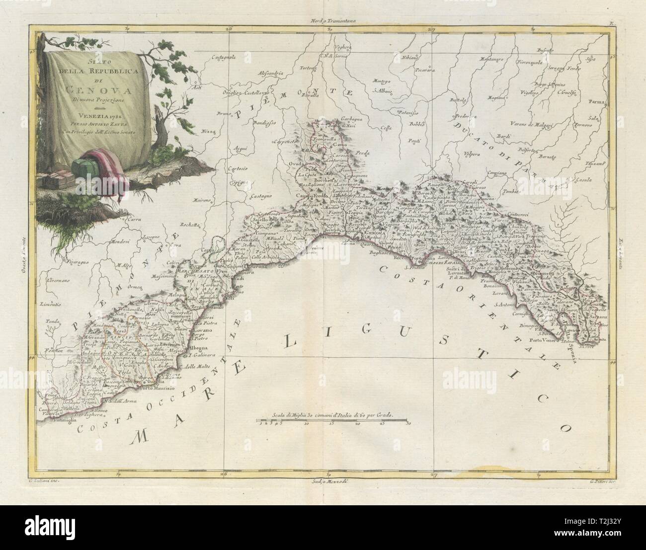 Mappa di genova immagini e fotografie stock ad alta risoluzione ...