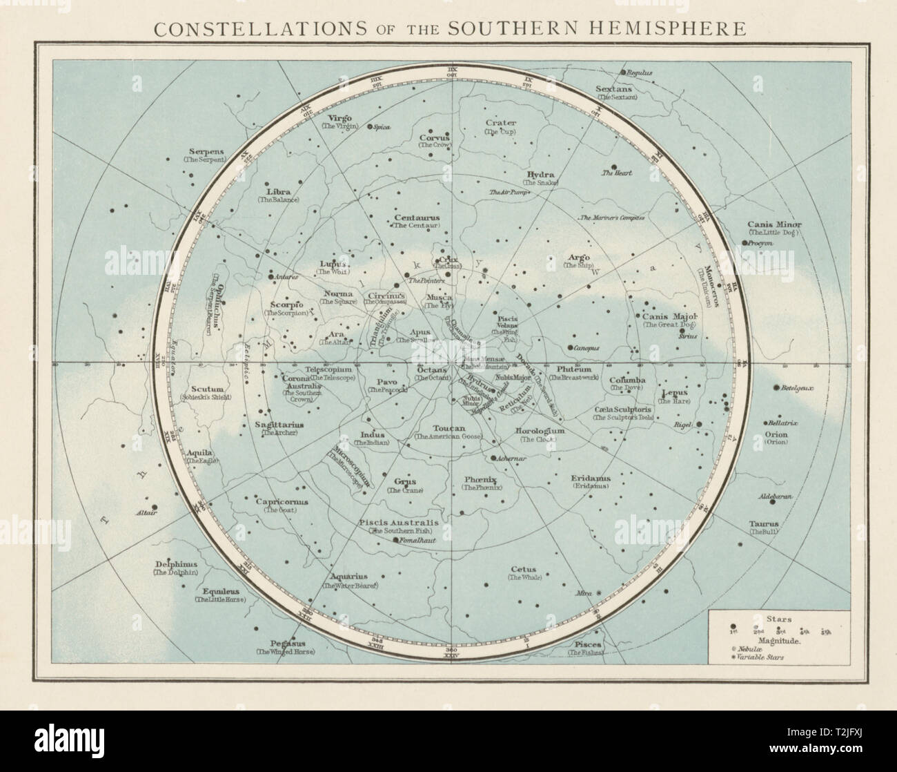 Mappa del cielo dell'emisfero australe immagini e fotografie stock ad ...