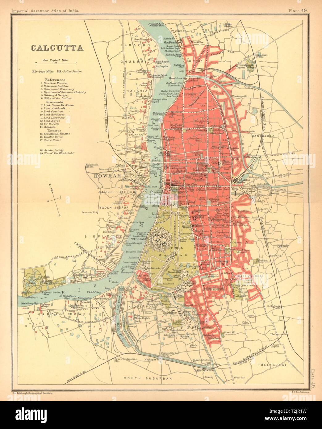 Vecchia mappa di calcutta immagini e fotografie stock ad alta risoluzione - Alamy