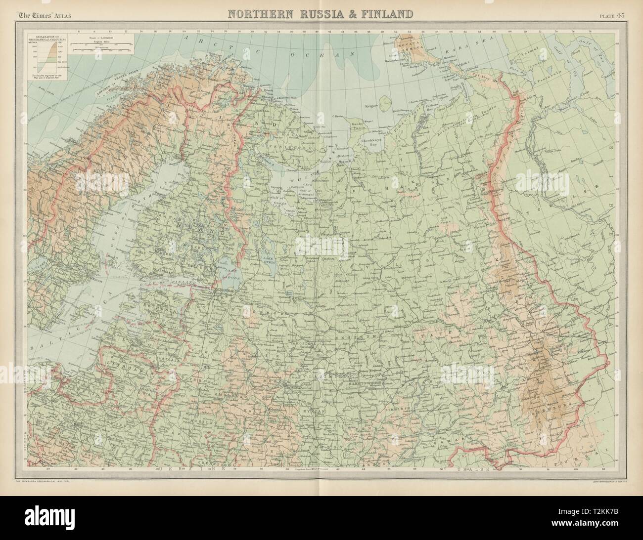 Mappa russia e suoi confini immagini e fotografie stock ad alta ...
