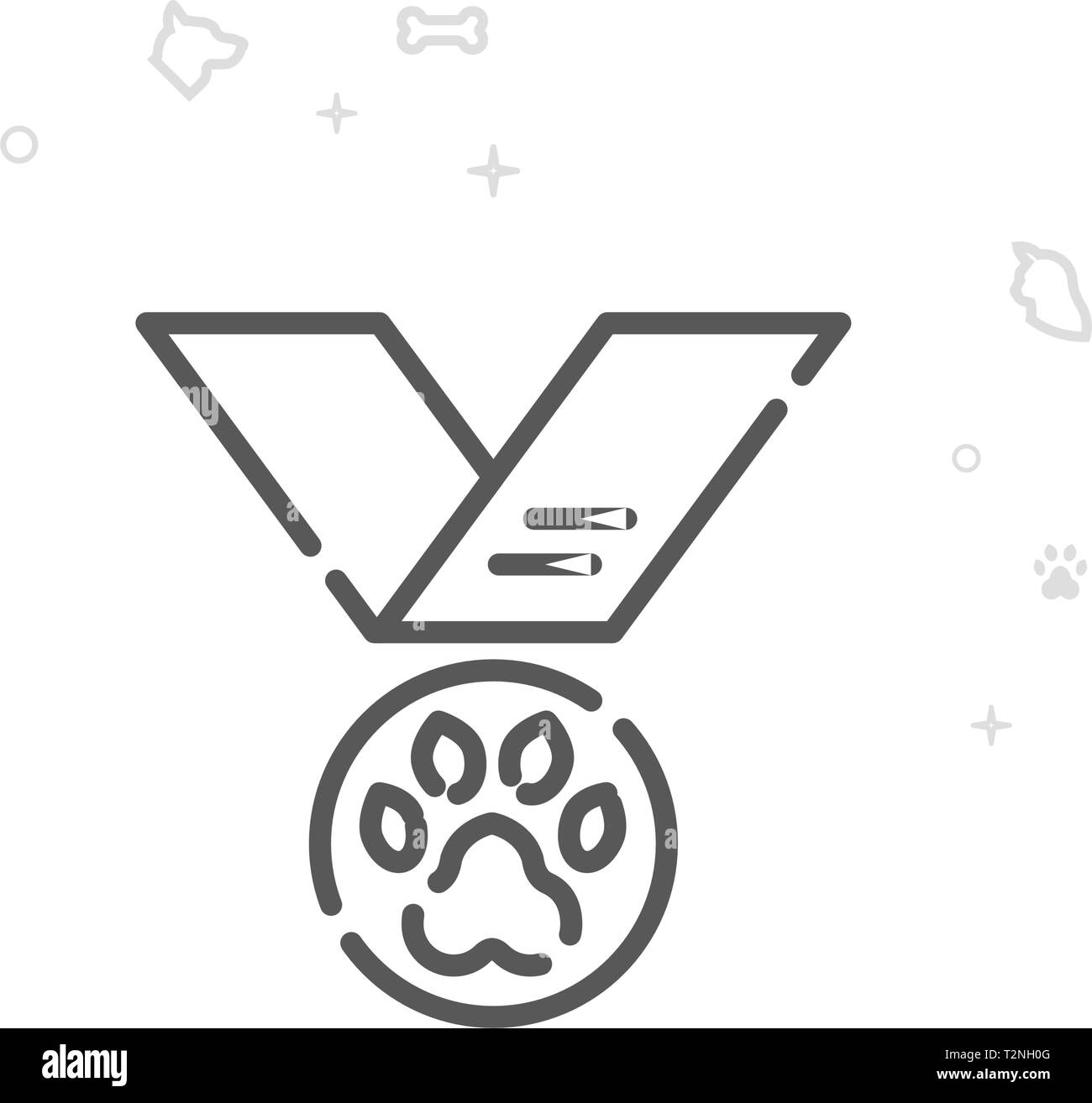 Medaglia cane linea del vettore icona. Materiali di consumo di Pet ...