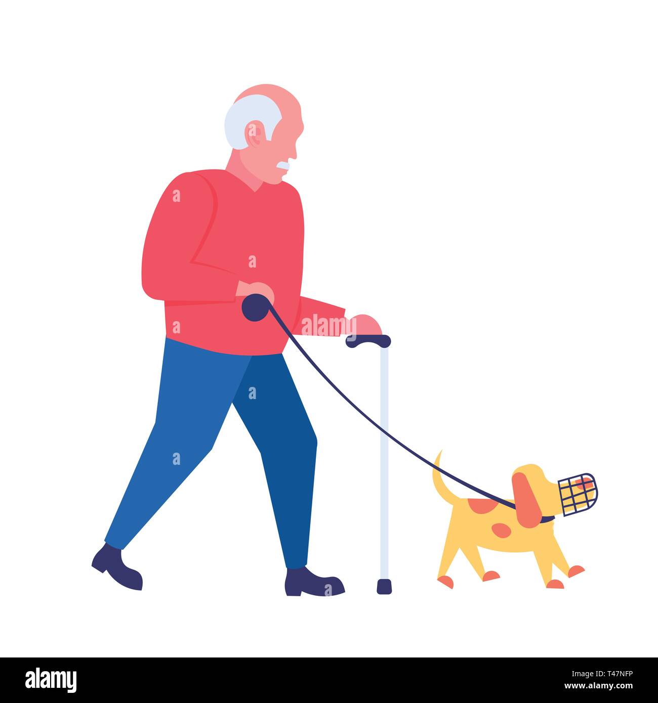 Senior cane cartoon illustration Immagini Vettoriali Stock - Alamy