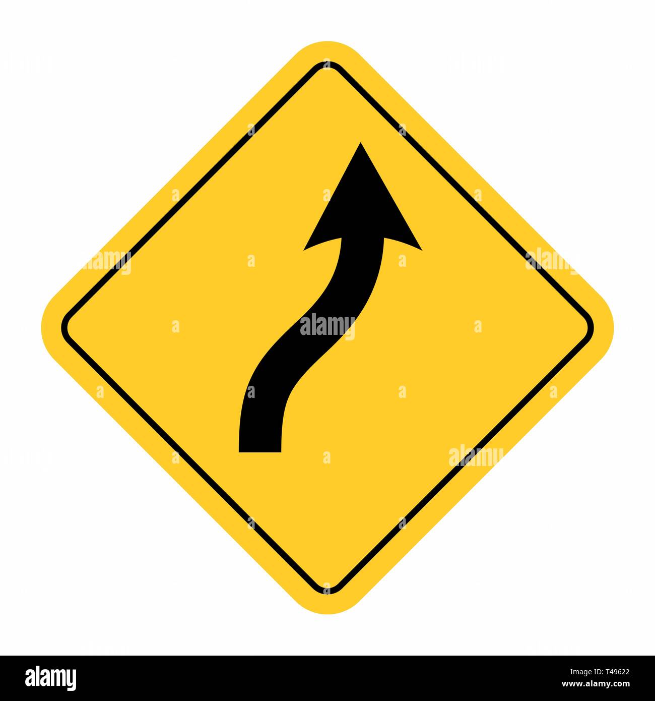 Segnale di pericolo della strada curvy Immagini Vettoriali Stock - Alamy