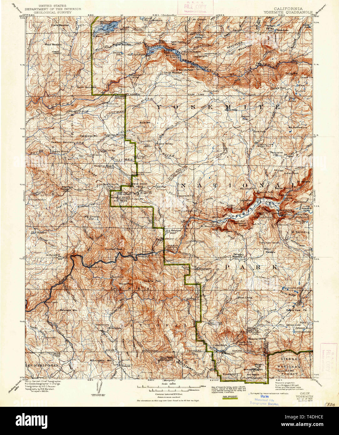 Mappa di yosemite 1909 immagini e fotografie stock ad alta risoluzione ...