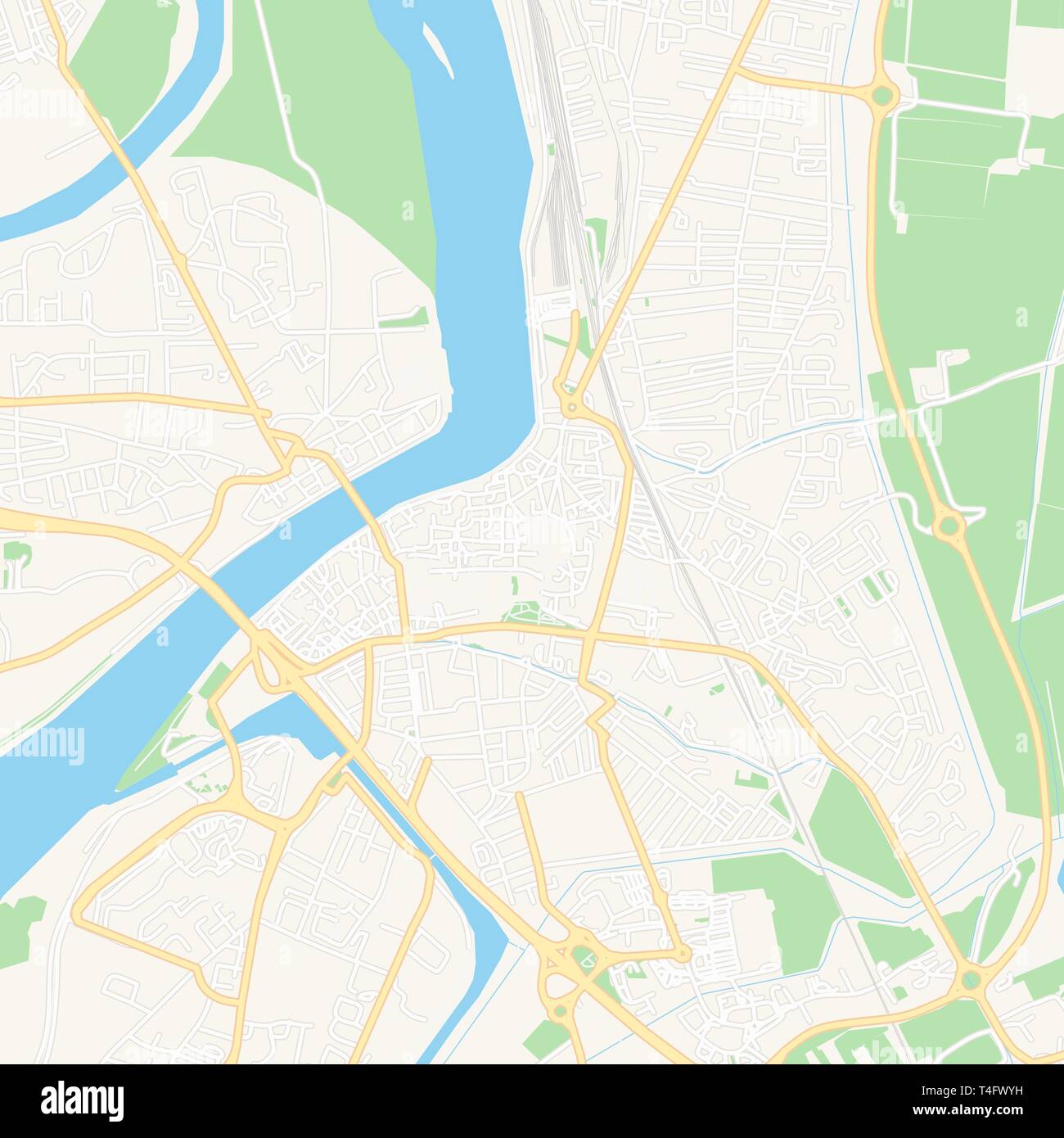 Mappa stampabile di Arles, Francia con strade principali e secondarie e ...