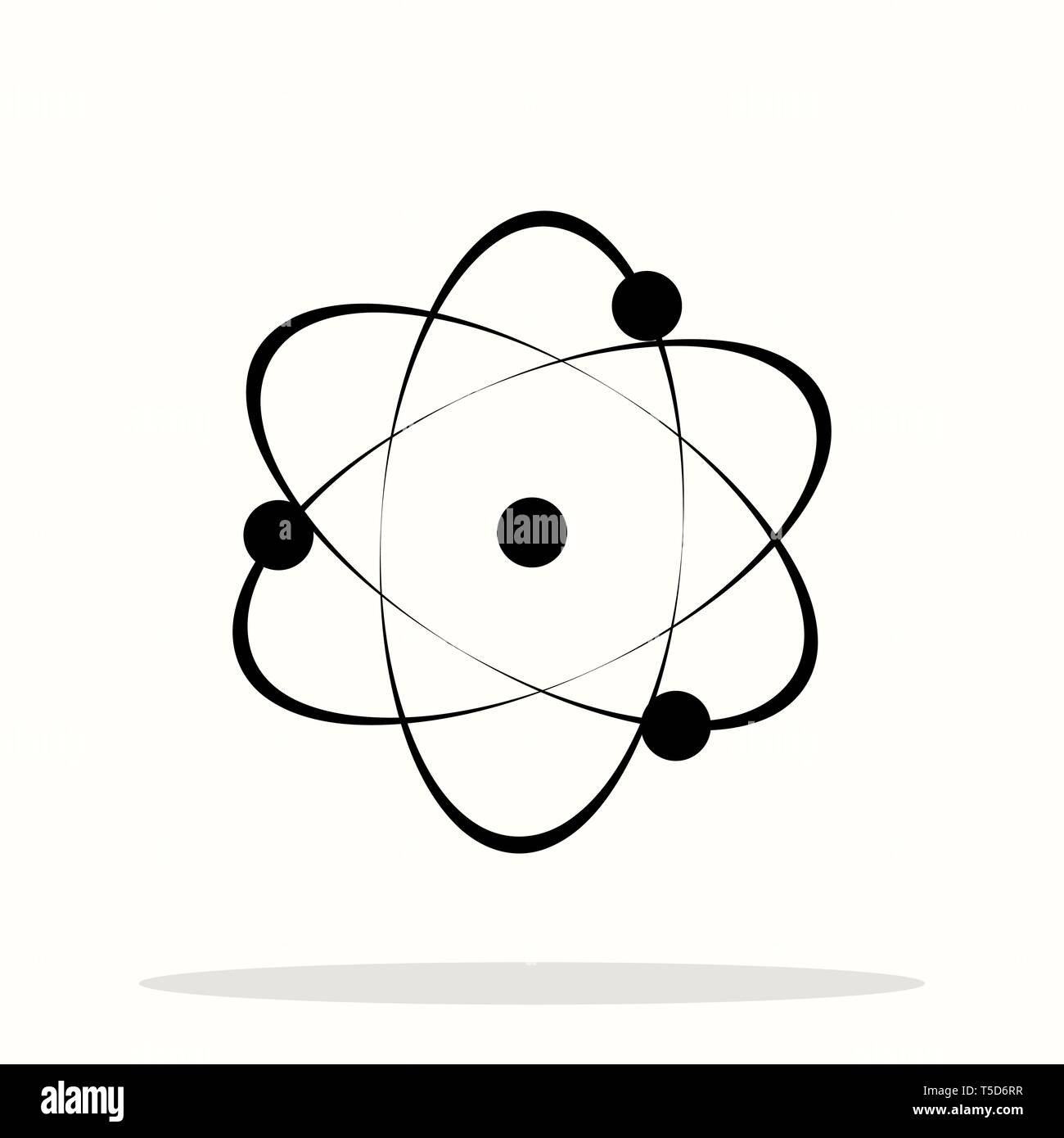 Icona di atomo in elegante stile piatto isolato su sfondo grigio. Atom ...