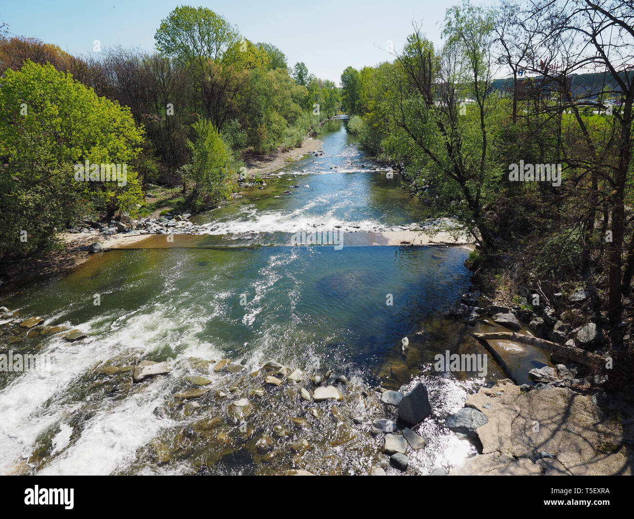 Il torrente Sangone fiume in Torino, Italia Foto stock - Alamy